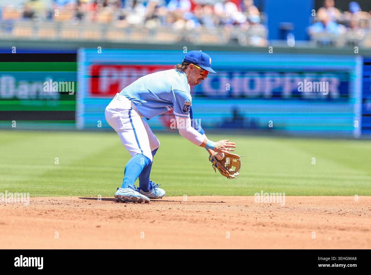 MAY 24, 2026: Kansas City Royals shortstop Bobby Witt Jr. (7) fields a ...