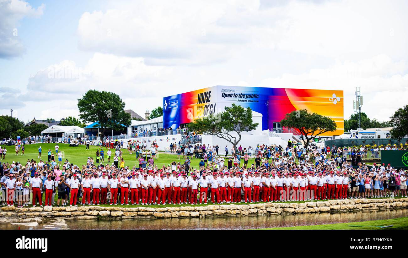 May 24, 2026, Mckinney, Texas, USA: The CJ Cup Byron Nelson staff lines ...