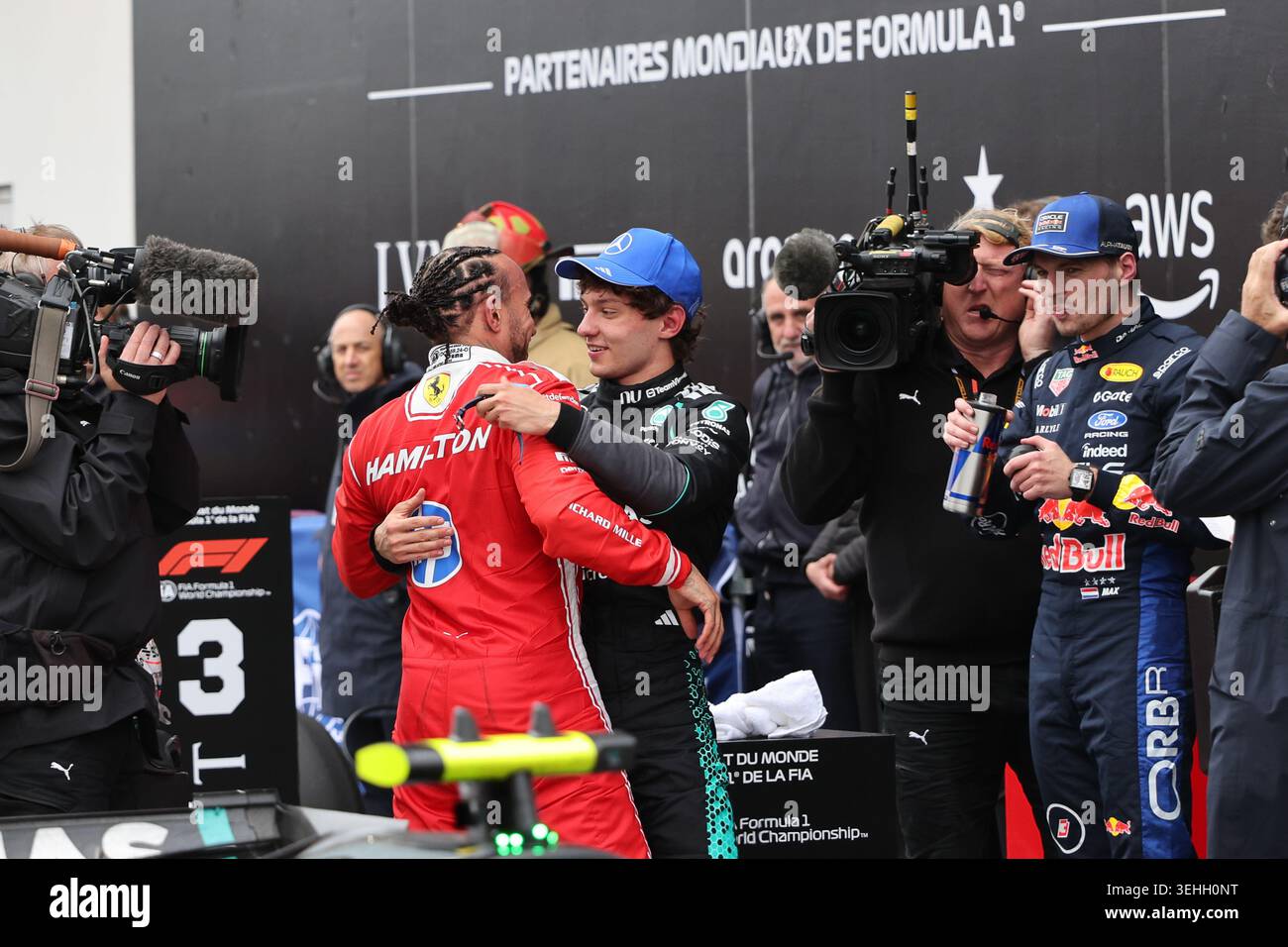 Montreal, Canada. 24 May, 2026. Andrea Kimi Antonelli, Lewis Hamilton ...