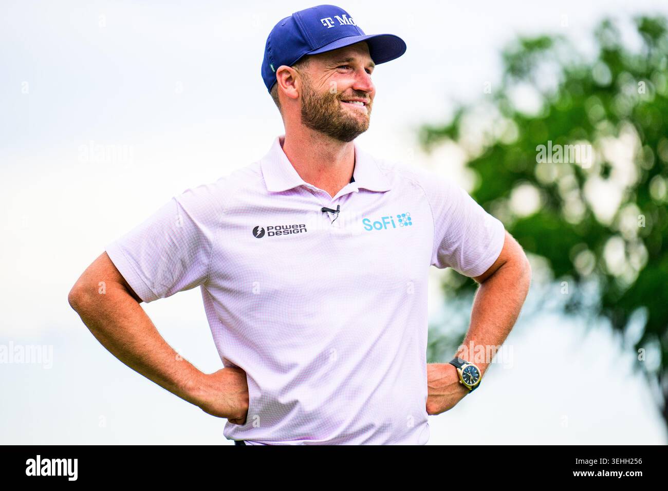 May 24, 2026, Mckinney, Texas, USA: Wyndham Clark smiles over to the ...