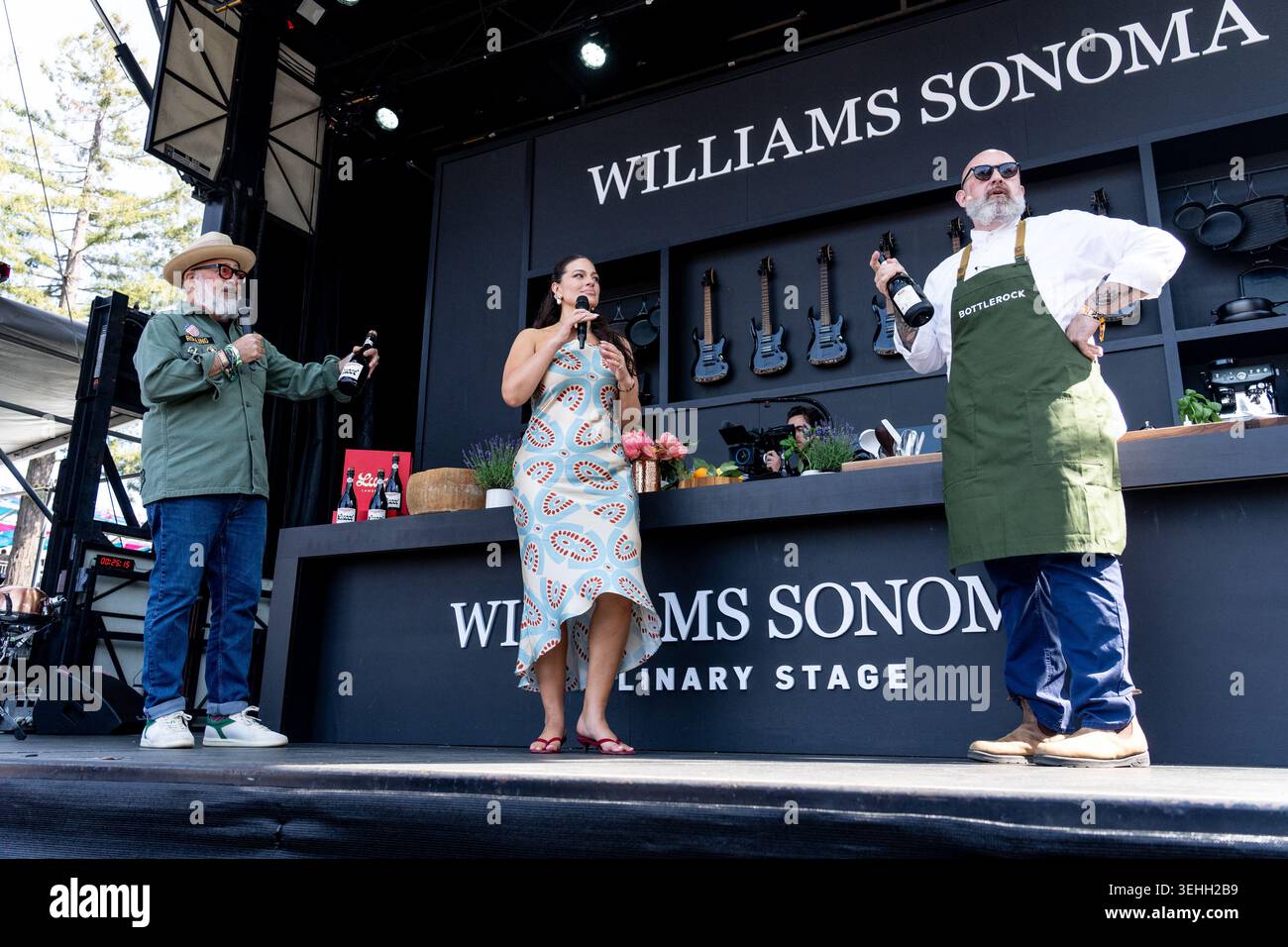 Andrew Zimmern, from left, Ashley Graham, and Evan Funke and seen ...