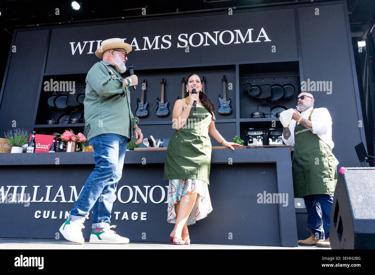 Andrew Zimmern, from left, Ashley Graham, and Evan Funke and seen ...