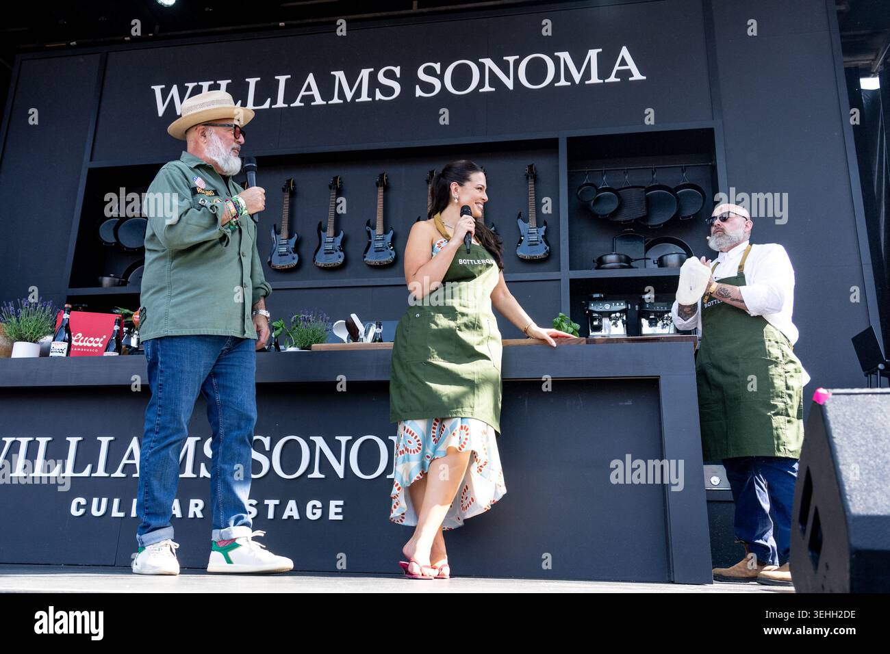 Andrew Zimmern, from left, Ashley Graham, and Evan Funke and seen ...