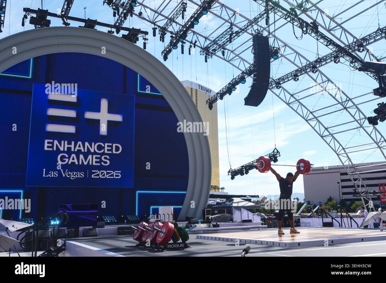 Juan Solis, of Colombia, competes in the snatch portion of the men's ...