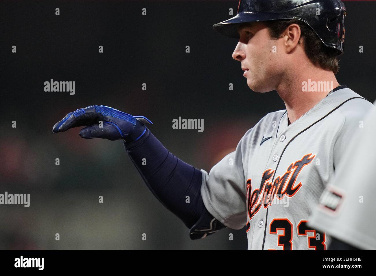 Detroit Tigers' Colt Keith celebrates after hitting a single during the ...