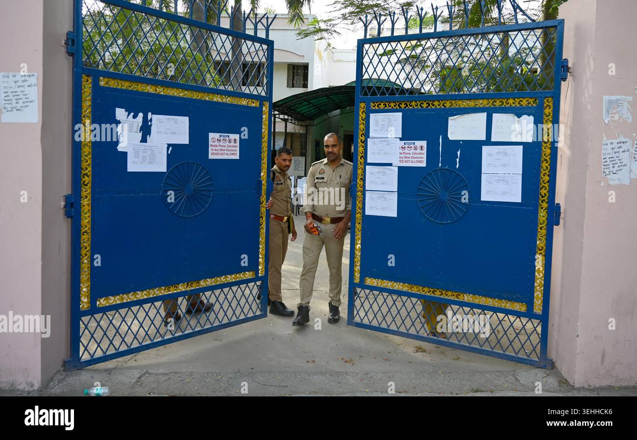 NOIDA, INDIA - MAY 24: Police force deployed at Government Inter ...