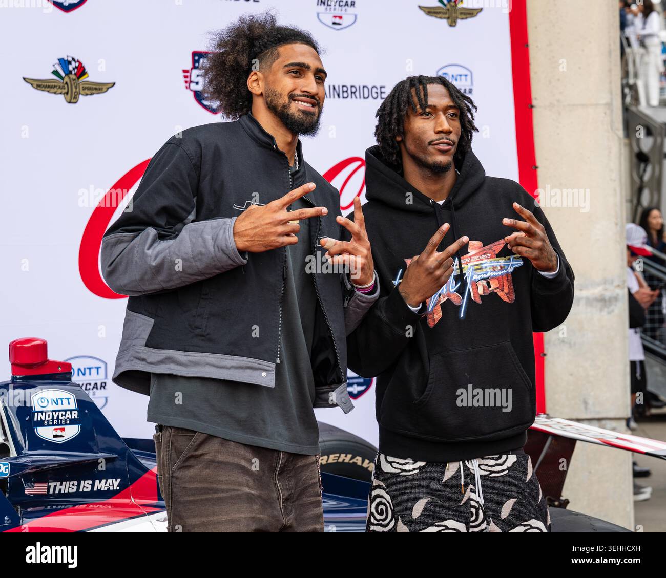 May 24, 2026, Speedway, Indiana, USA: Indiana Pacers basketball players ...