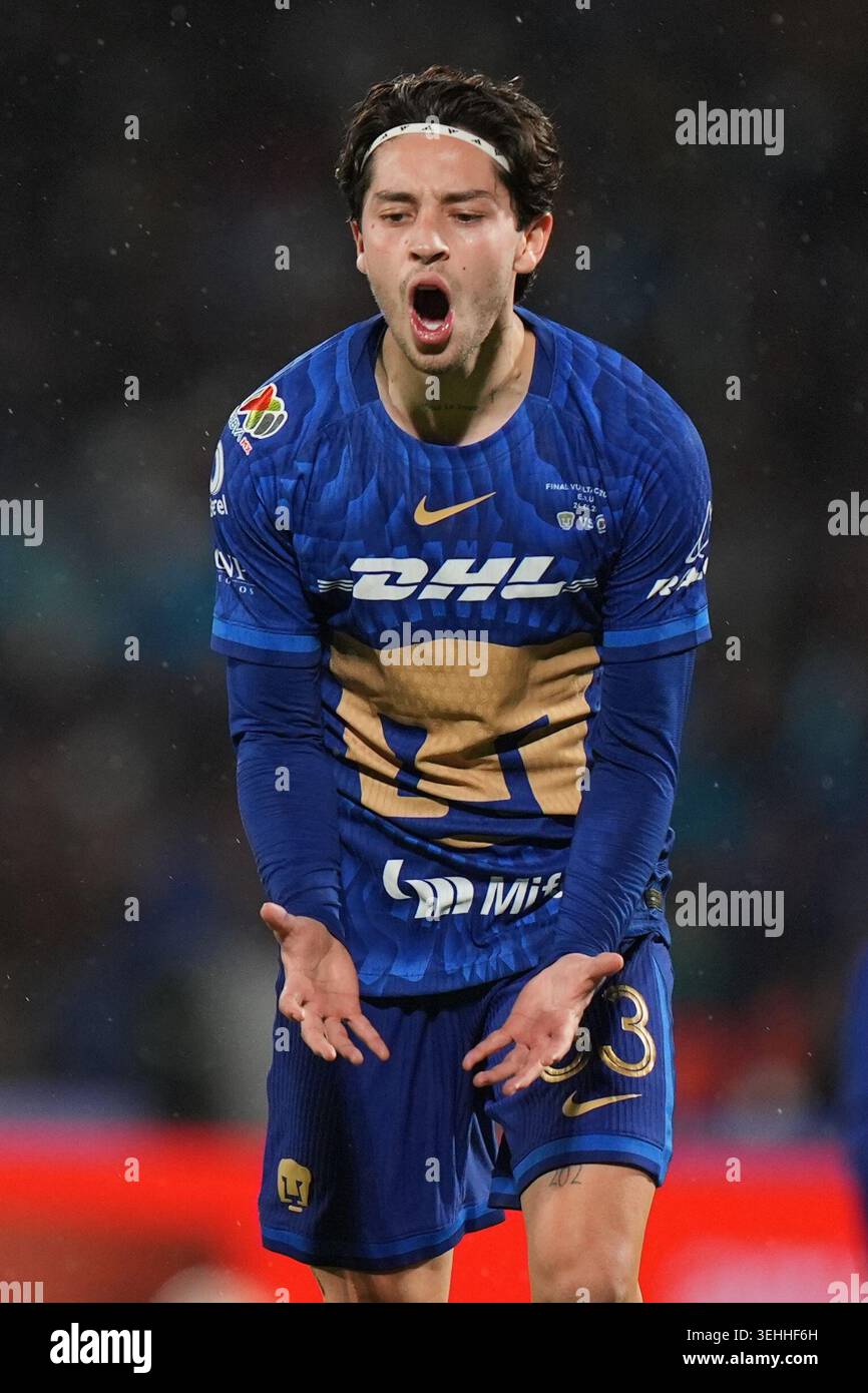 Pumas' Jordan Carillo reacts during the Mexican soccer league second ...