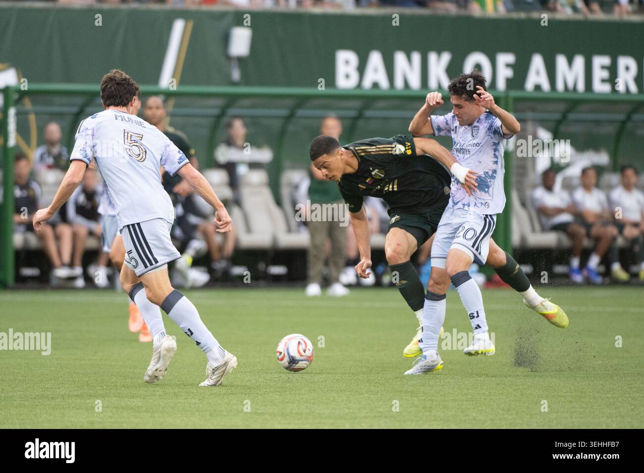 PORTLAND, OR - MAY 23: San José midfielder Nick Fernández (20) and ...