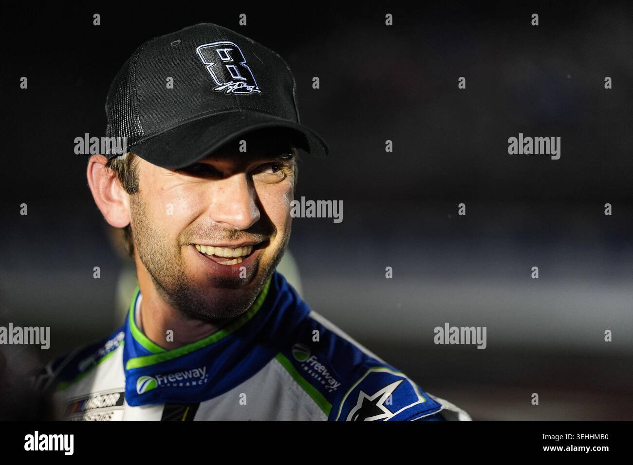 Daniel Suarez smiles after winning a NASCAR Cup Series auto race ...