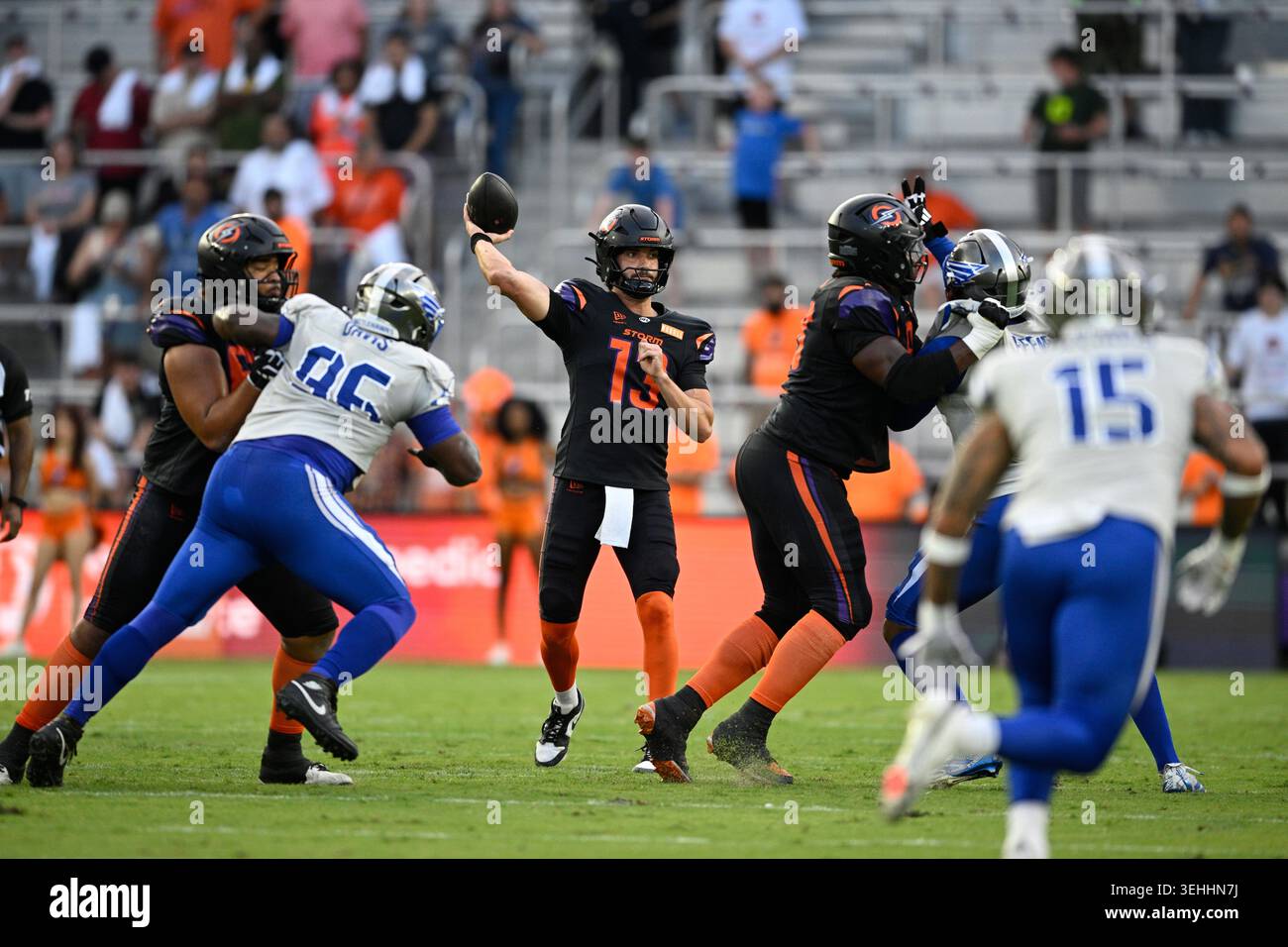 Orlando Storm quarterback Jack Plummer (13) throws a pass during a UFL ...