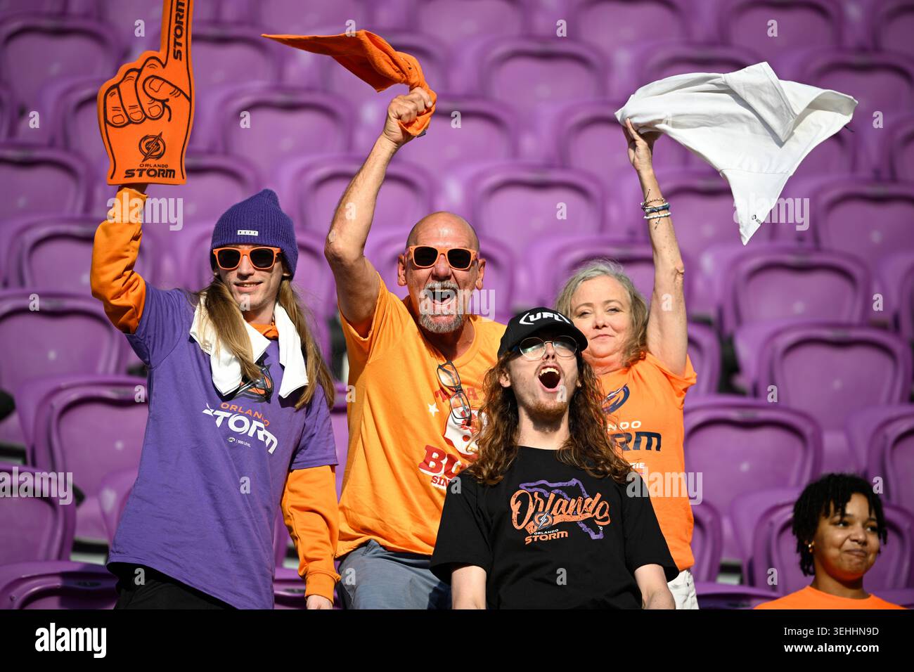 Fans cheer in the stands before a UFL football game between the Orlando ...