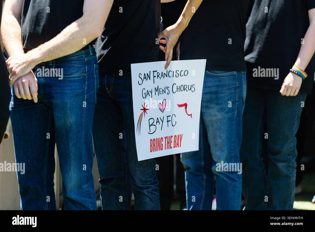 SAN JOSE, CA - MAY 24: A San Francisco Gay Men's Chorus sign is seen ...