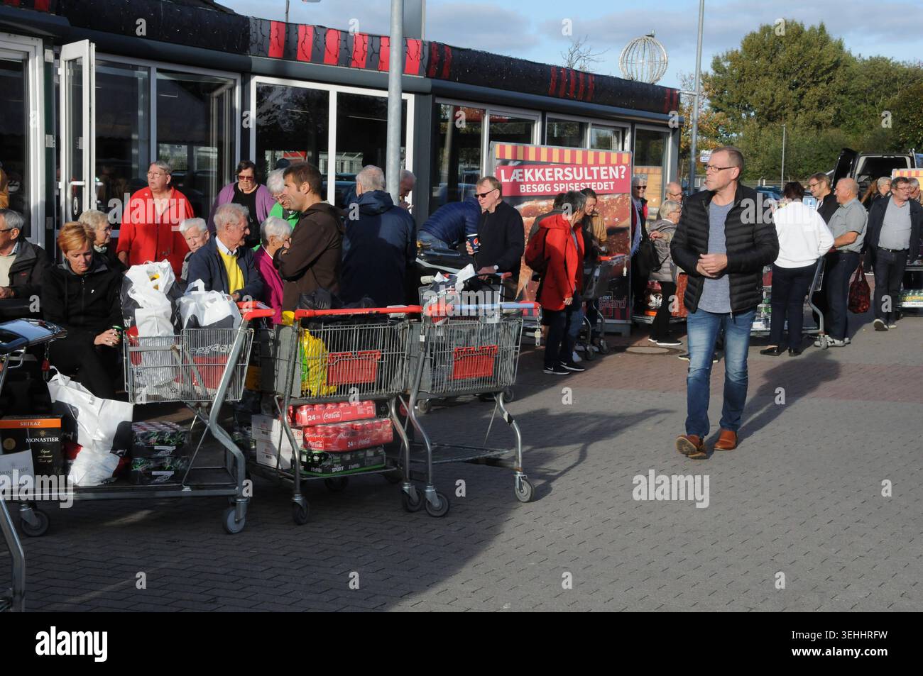 HAarrislee/Schleswig-Holstein/Germany. 07 October 2018.. Danish bus ...