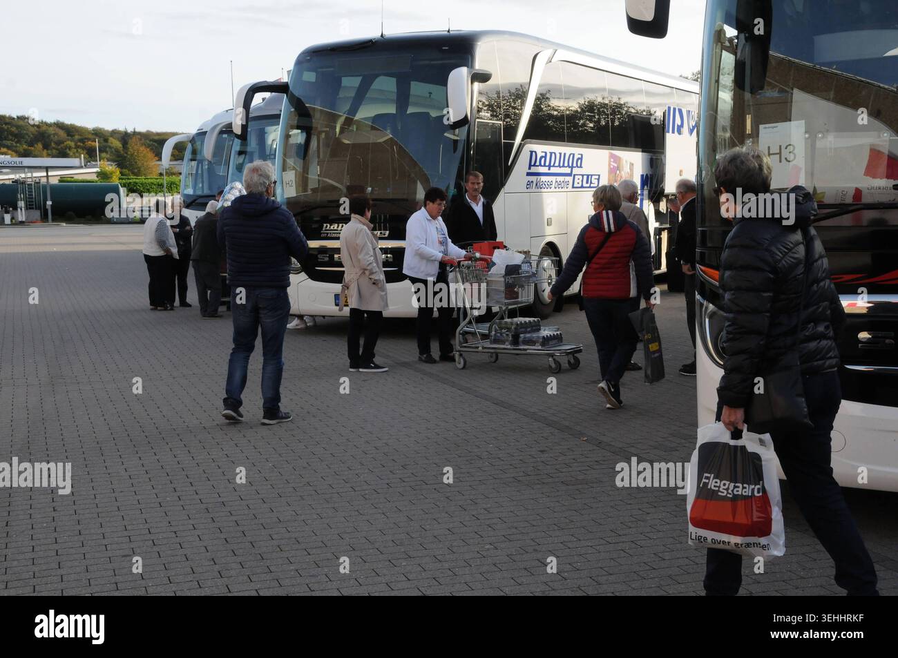 HAarrislee/Schleswig-Holstein/Germany. 07 October 2018.. Danish bus ...