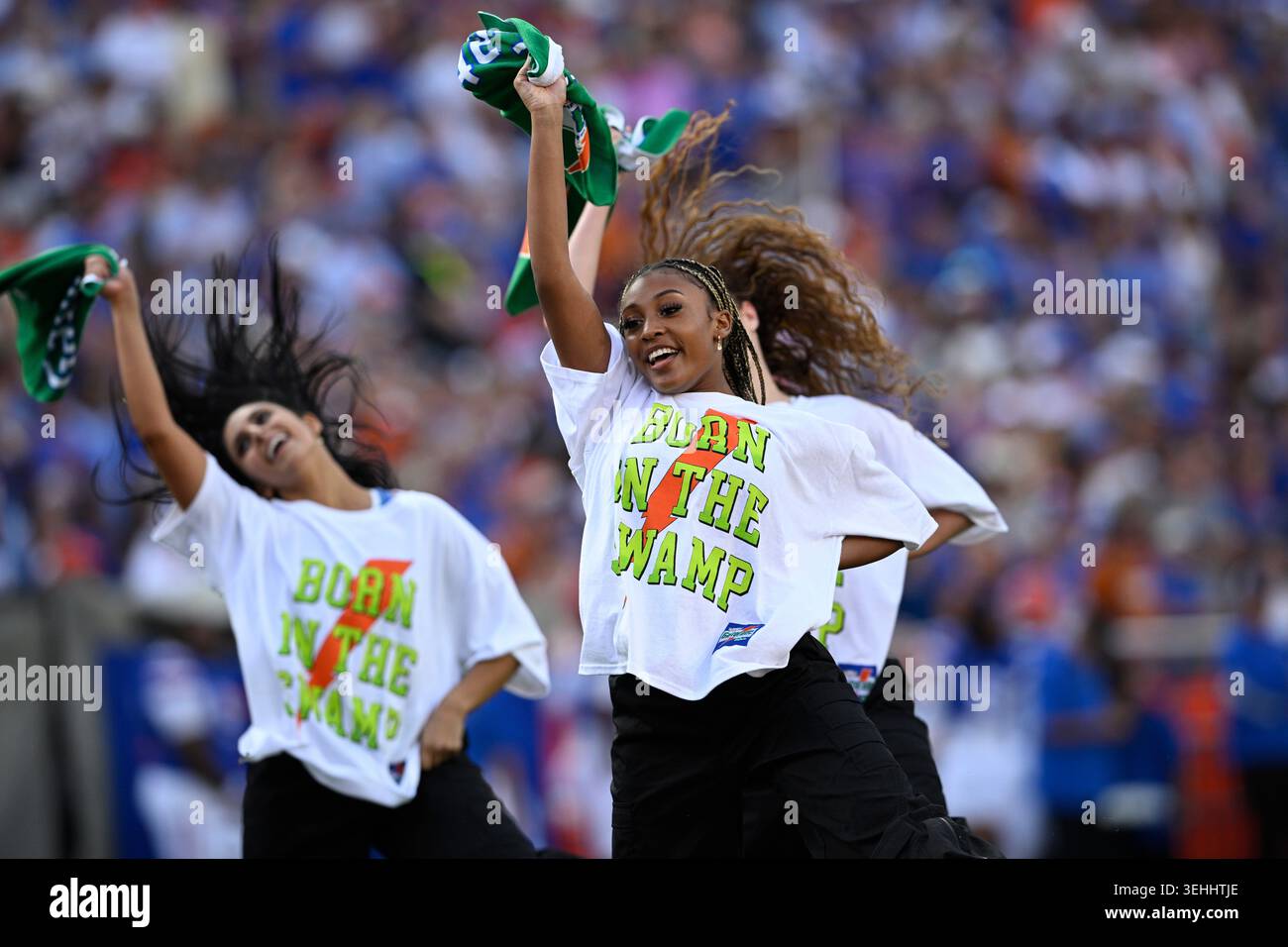 Florida dancers perform on the field during the second half of an NCAA ...