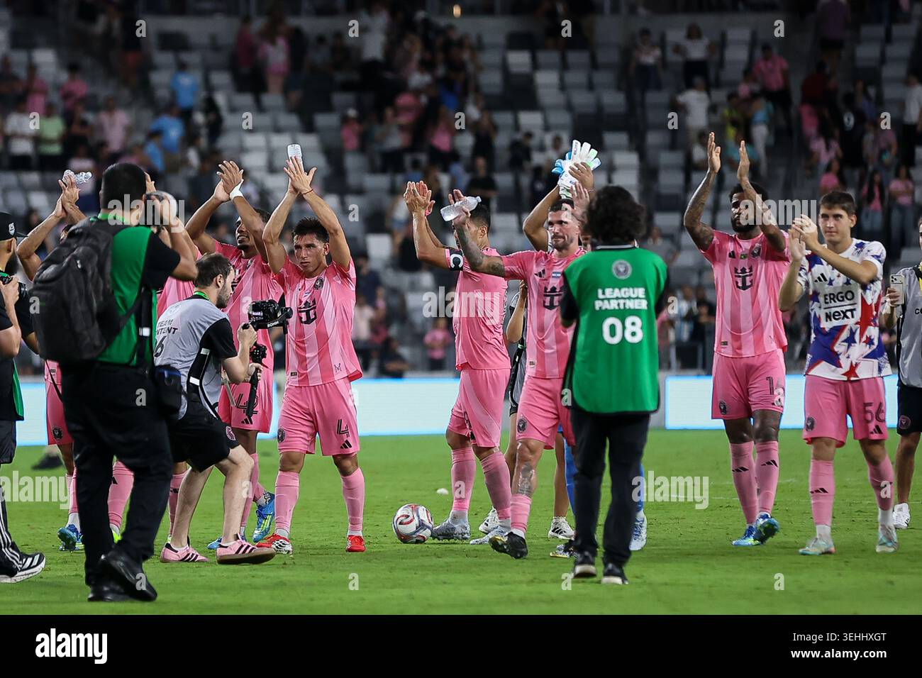 MIAMI, FL - MAY 24: Inter Miami players wave at the crowd at the end of ...
