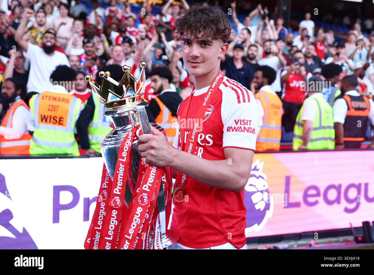 London, England, 24th May 2026. Max Dowman of Arsenal celebrated with ...