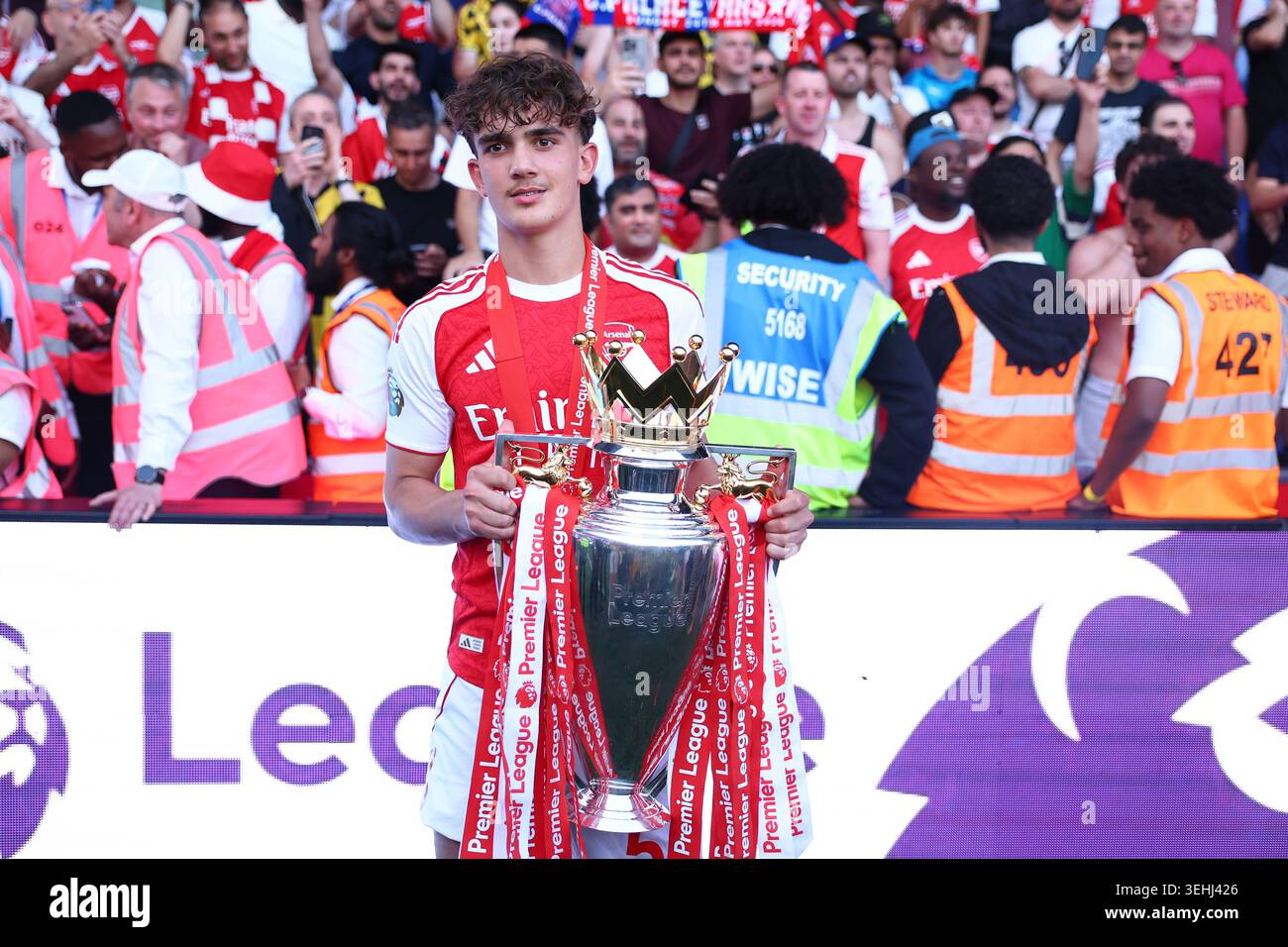 London, England, 24th May 2026. Max Dowman of Arsenal celebrated with ...