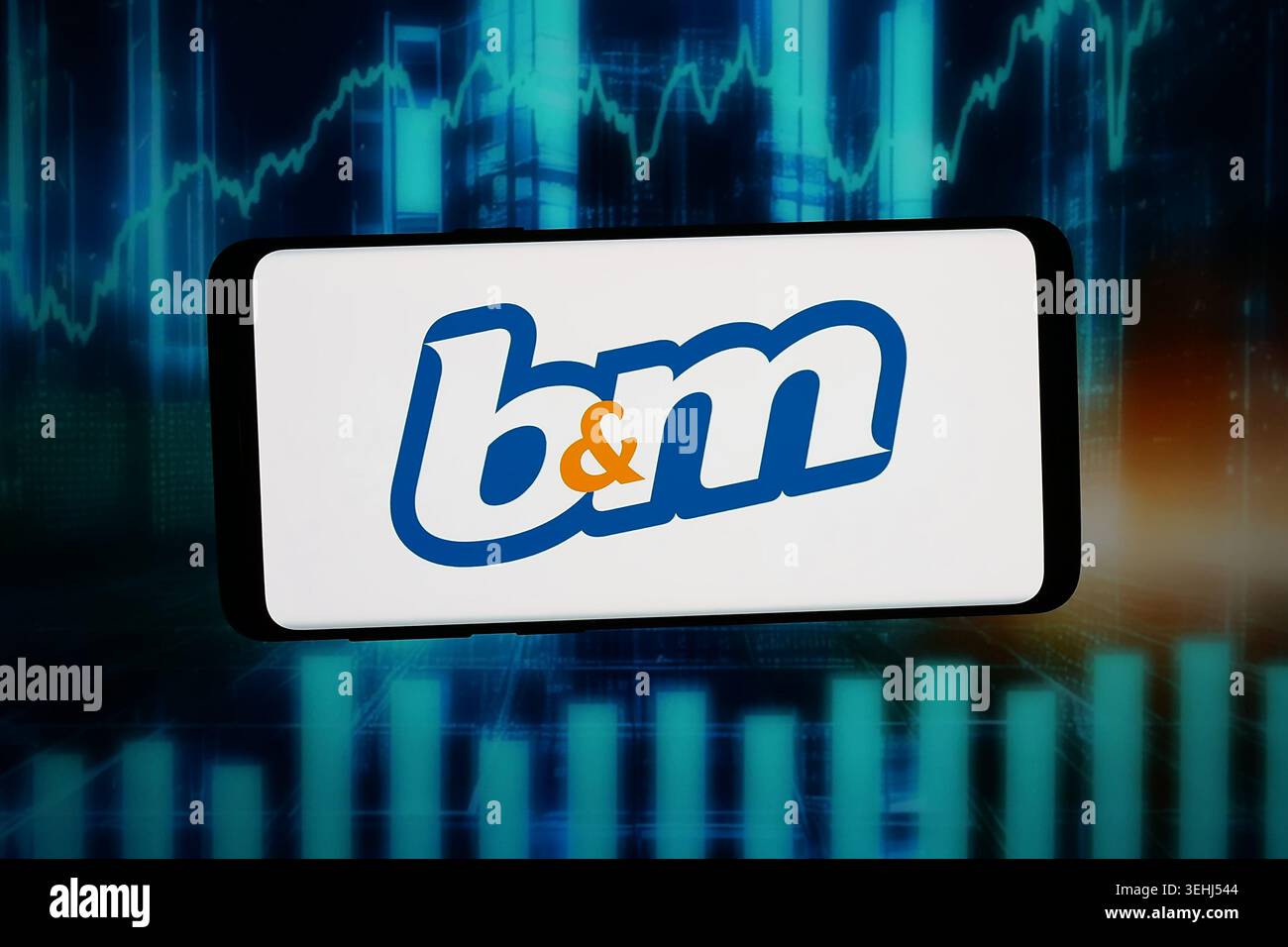 In this photo illustration, the logo of variety store company B&M ...