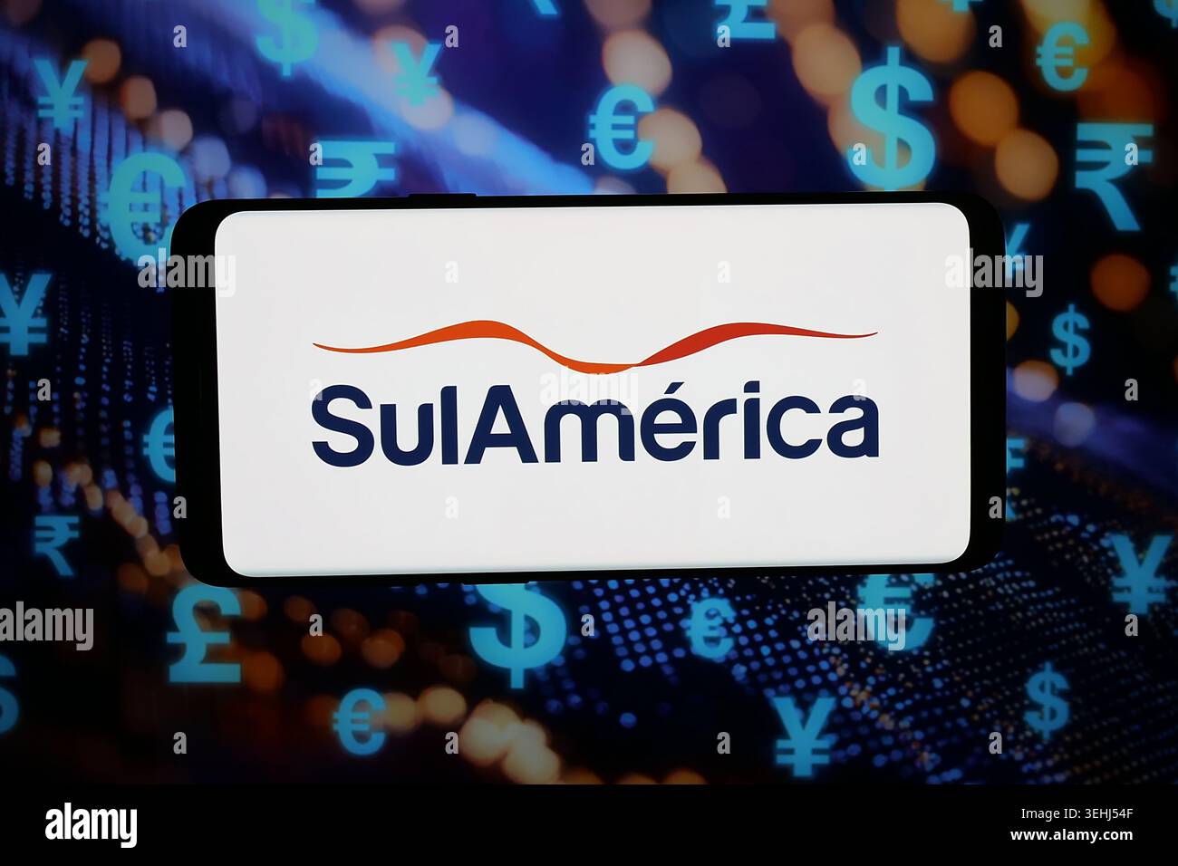 In this photo illustration, the logo of Brazilian insurance company Sul ...