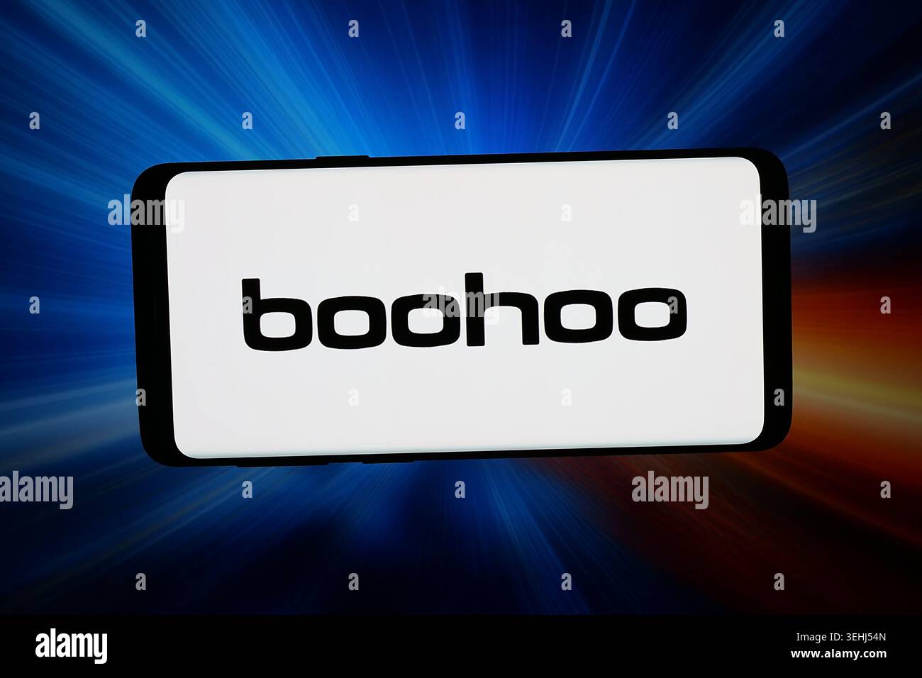 In this photo illustration, the logo of British retail company Boohoo ...