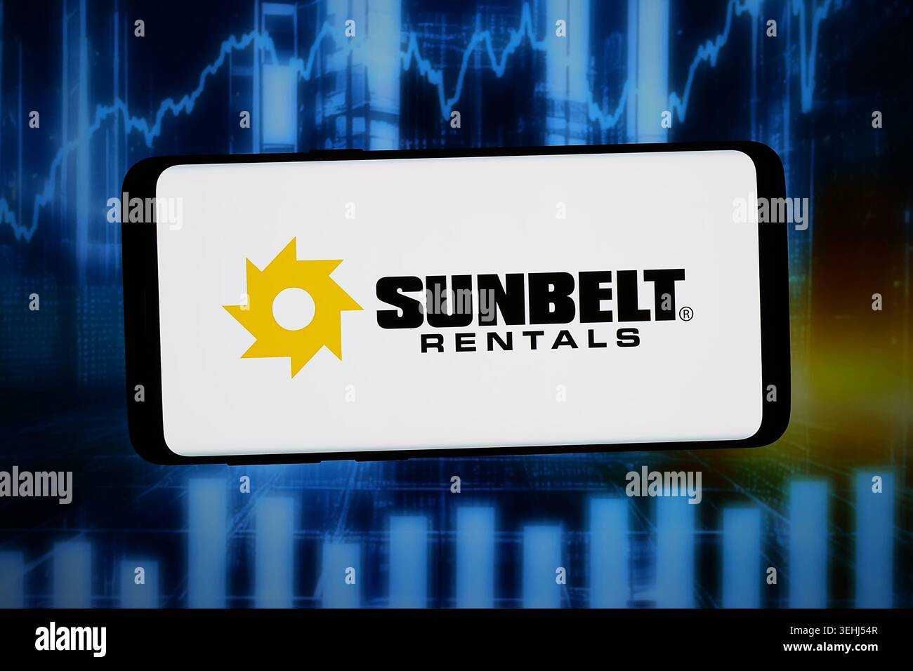 In this photo illustration, the logo of company SUNBELT RENTALS ...