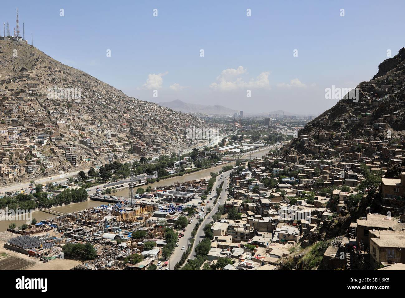A general view of a road commonly used by cargo trucks entering eastern ...