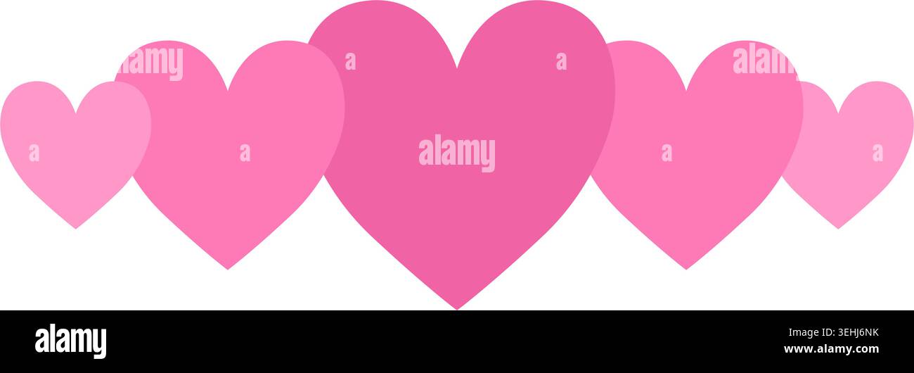Cute Pink Decorative Hearts Icon Vector Illustration Stock Vector Image ...
