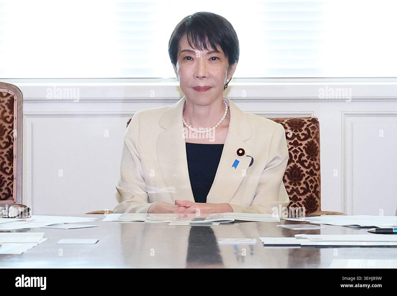 Japanese Prime Minister Sanae Takaichi attends a Liberal Democratic ...