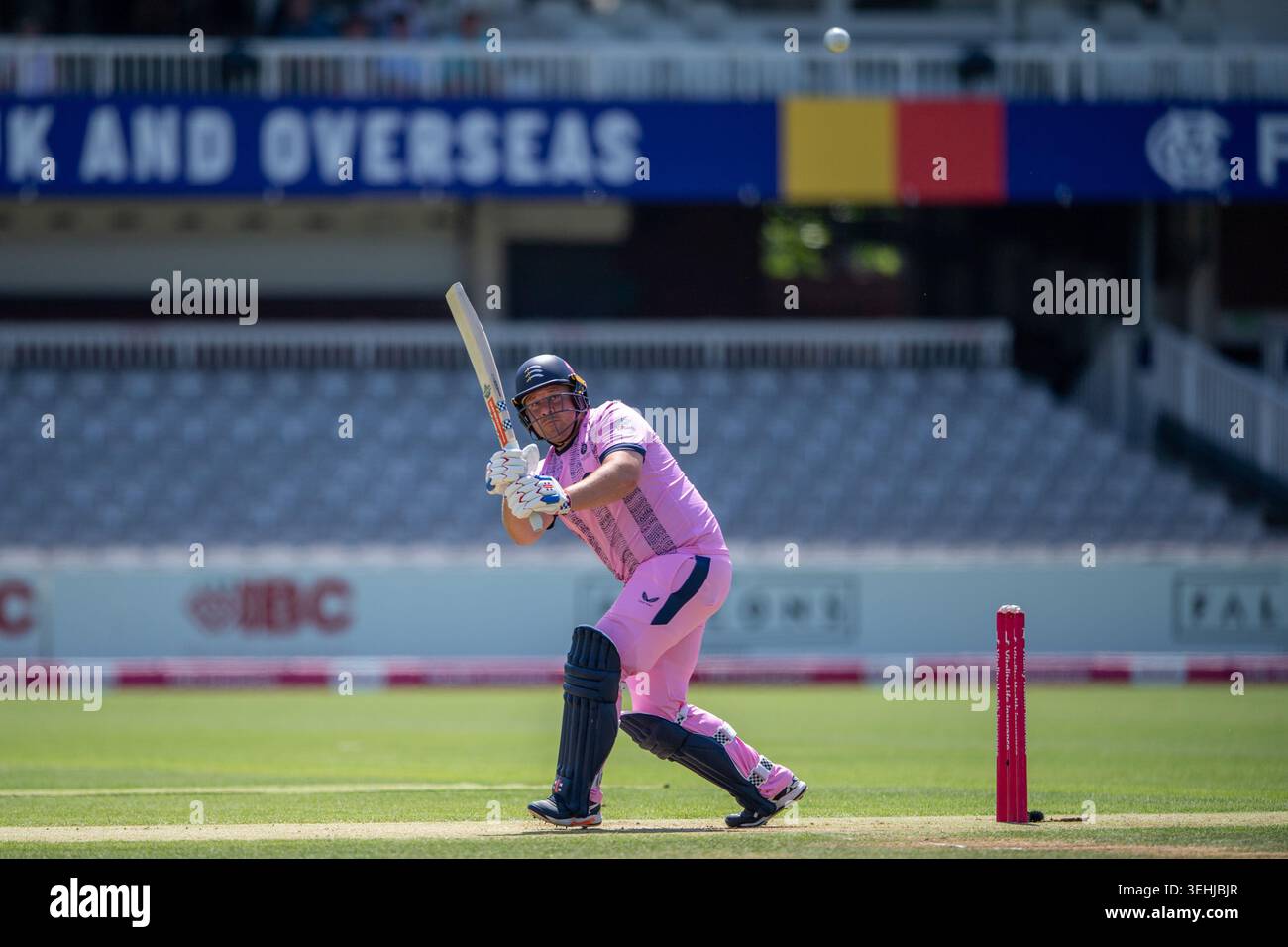 LONDON, ENGLAND - May 24: Adam Rossington of Middlesex hits to square ...