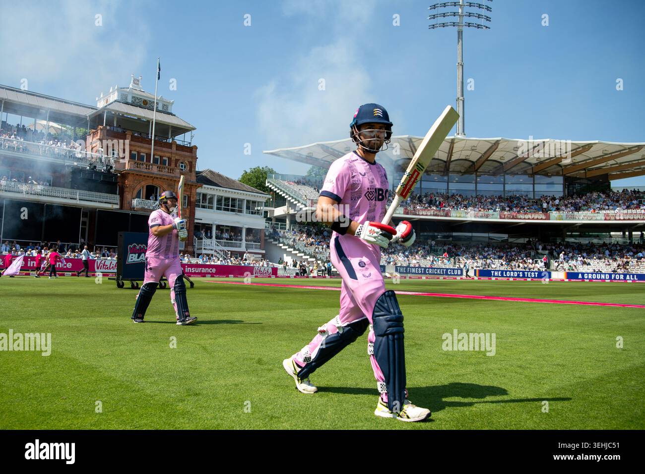 LONDON, ENGLAND - May 24: Max Holden and Adam Rossington of Middlesex ...
