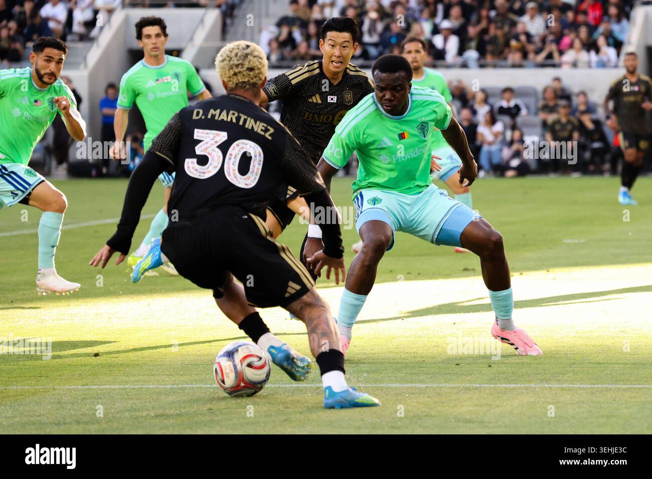 LAFC Defender David Martinez (30) defends the ball against Seattle FC ...