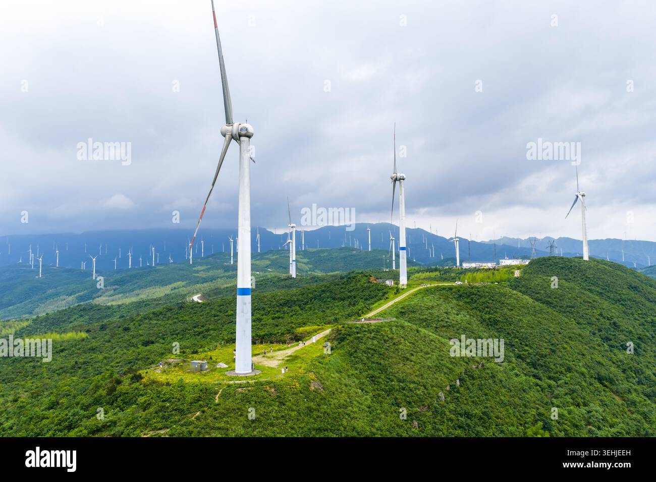 GUILIN, CHINA - MAY 24, 2026 - The wind turbines of Qiuping Wind Farm ...
