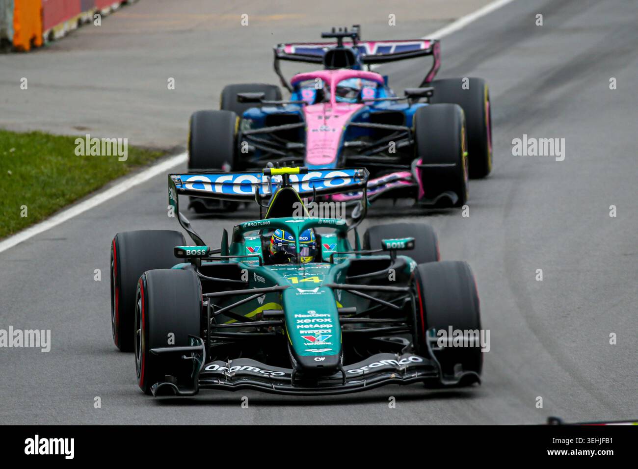 Fernando Alonso of Spain driving the (14) Aston Martin Aramco F1 Team ...
