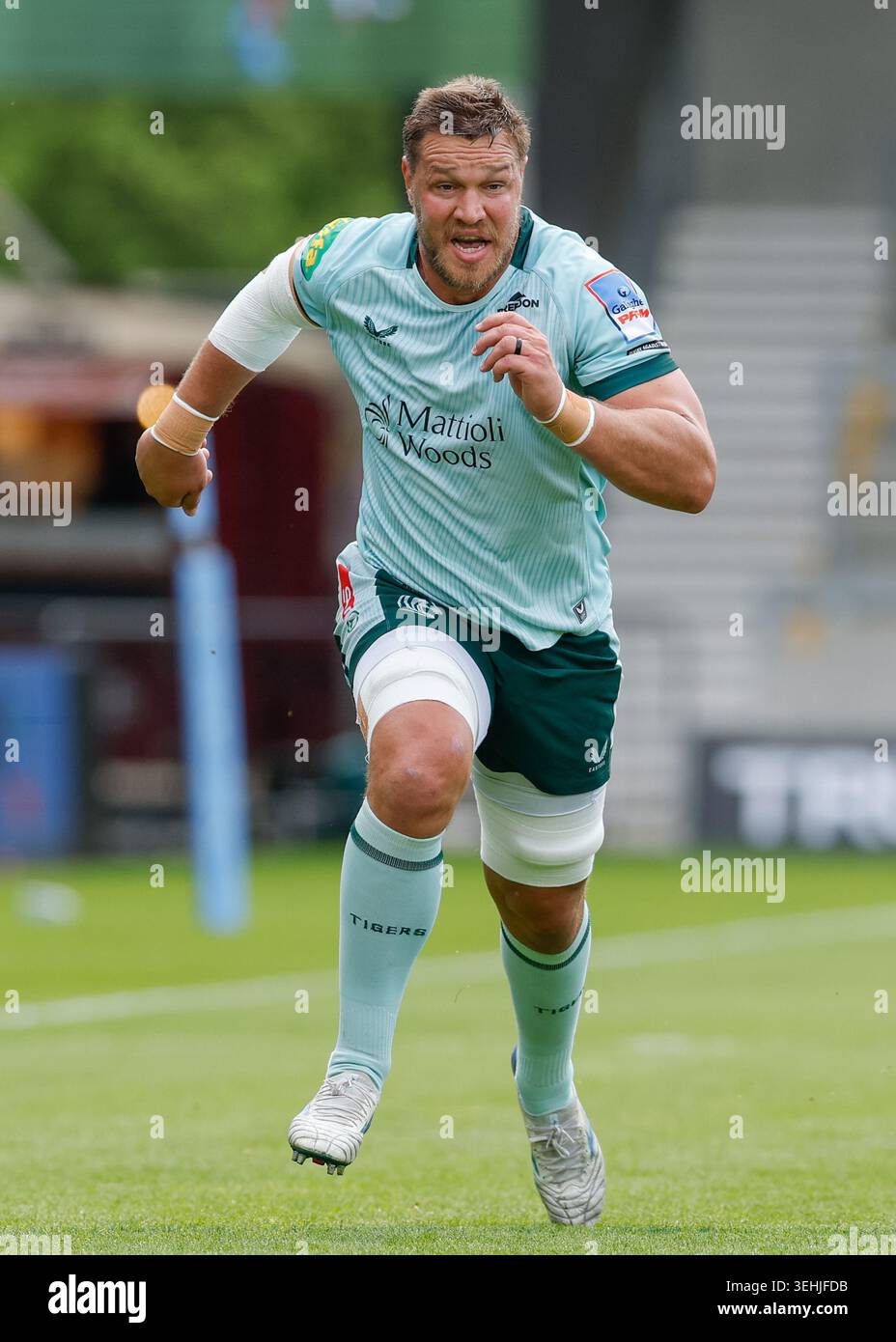 Leicester Tigers' Hanro Liebenberg during the Gallagher PREM match at ...