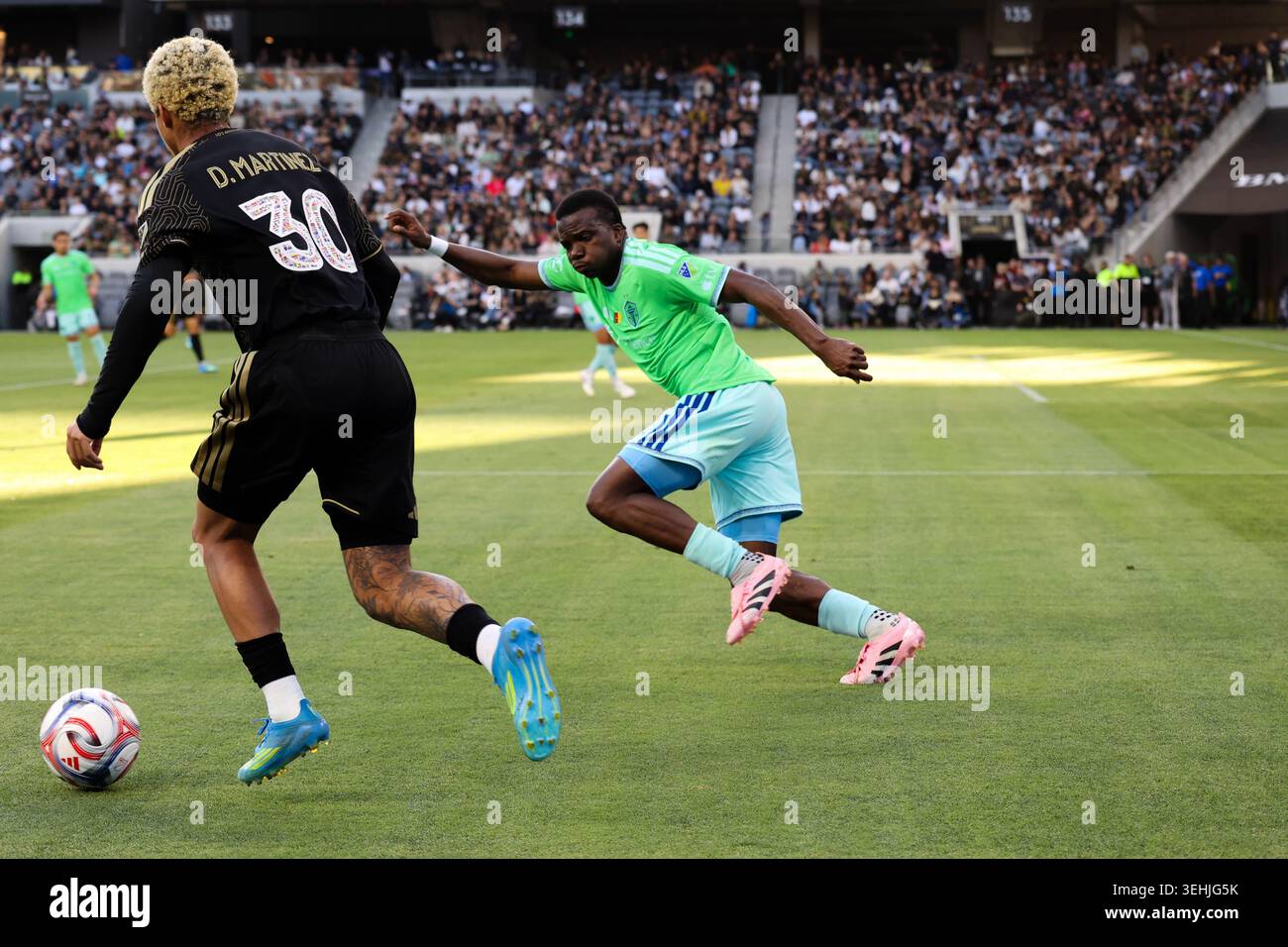 LAFC Defender David Martinez (30) defends the ball against Seattle ...