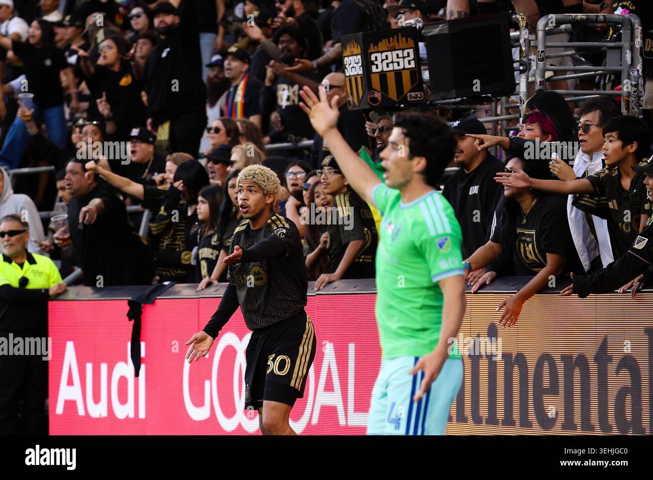 LAFC Defender David Martinez (30) upset over referee decision in favor ...