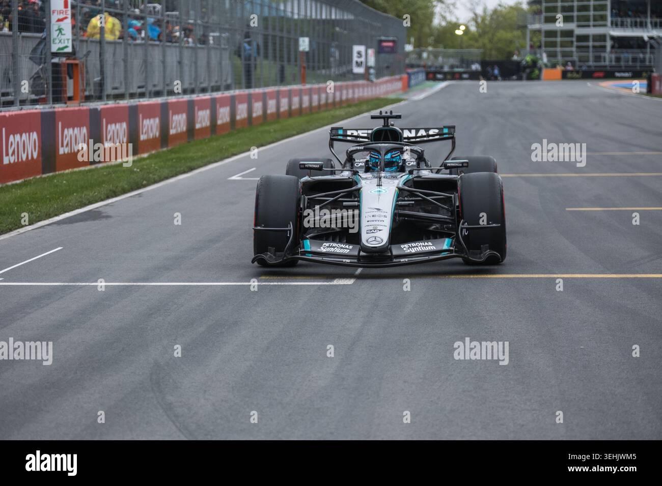 George Russell (UK, Mercedes-AMG Petronas Formula 1 Team #63) auf dem ...