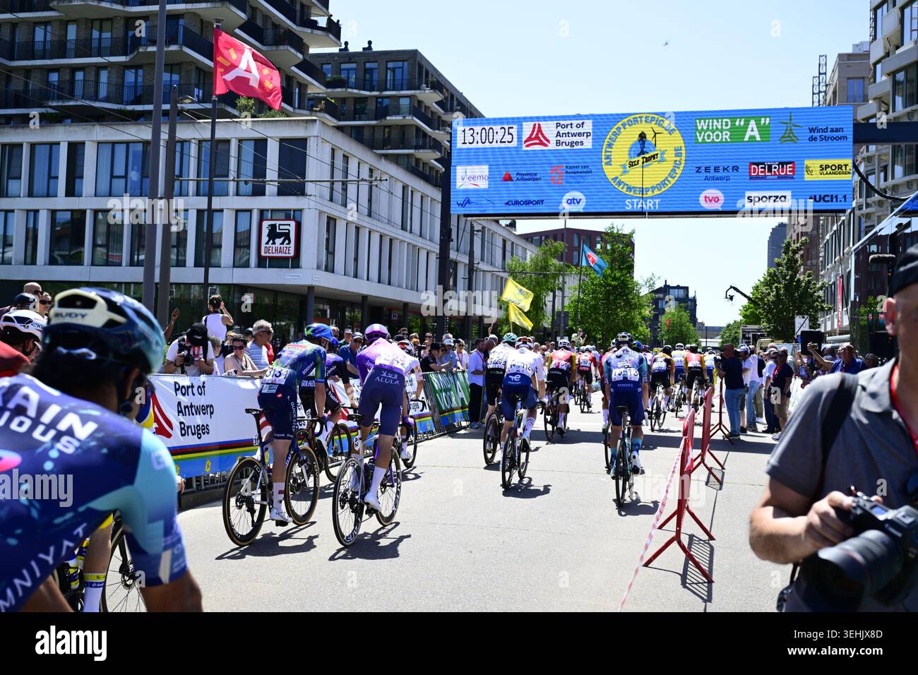 The start of the 'Antwerp Port Epic men's elite one day cycling race ...