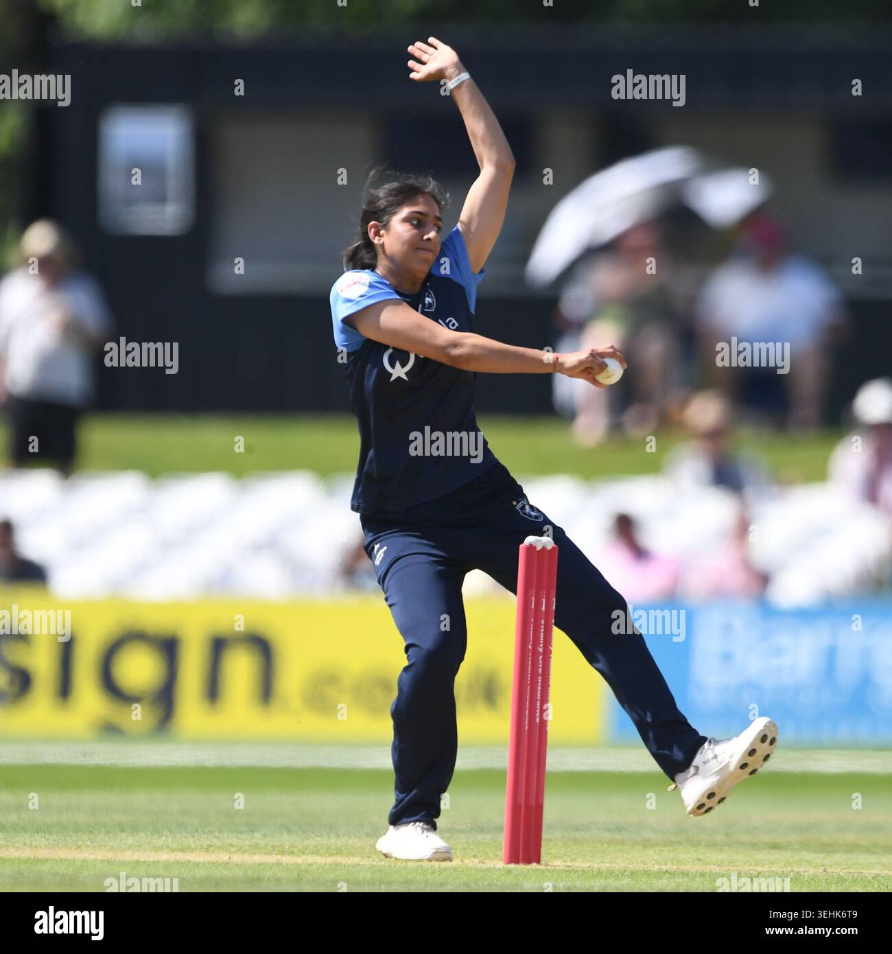 Canterbury, England. 25th May 2026. Zeena Bilal during the Vitality T20 ...
