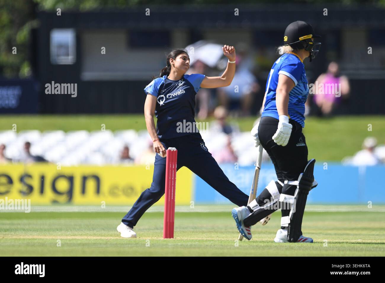 Canterbury, England. 25th May 2026. Zeena Bilal during the Vitality T20 ...