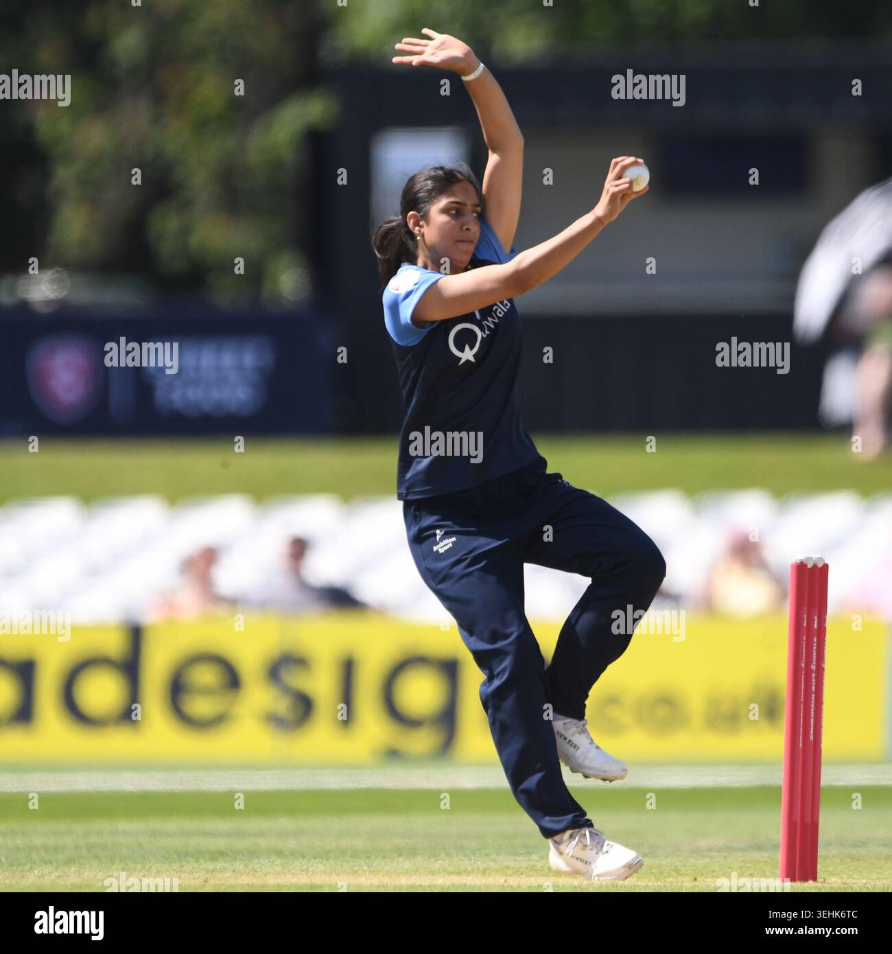Canterbury, England. 25th May 2026. Zeena Bilal during the Vitality T20 ...
