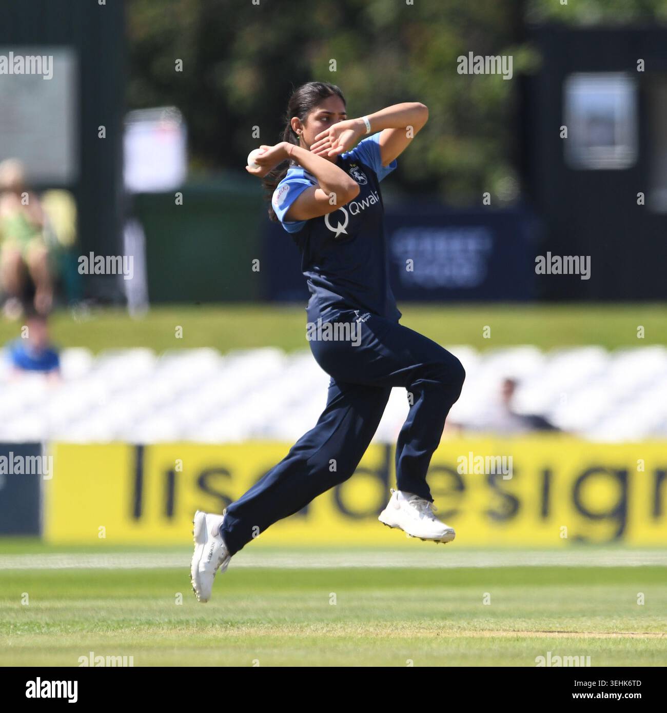 Canterbury, England. 25th May 2026. Zeena Bilal during the Vitality T20 ...