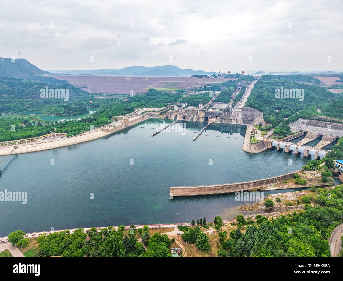 JIYUAN, CHINA - MAY 14, 2026 - Aerial view of the Xiaolangdi Dam on the ...