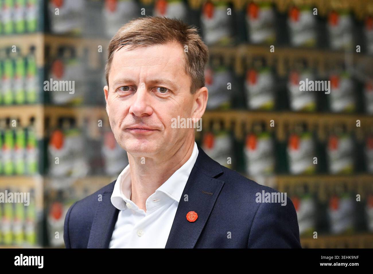 Opening of the fully automated warehouse of Pilsner Urquell beer, in ...
