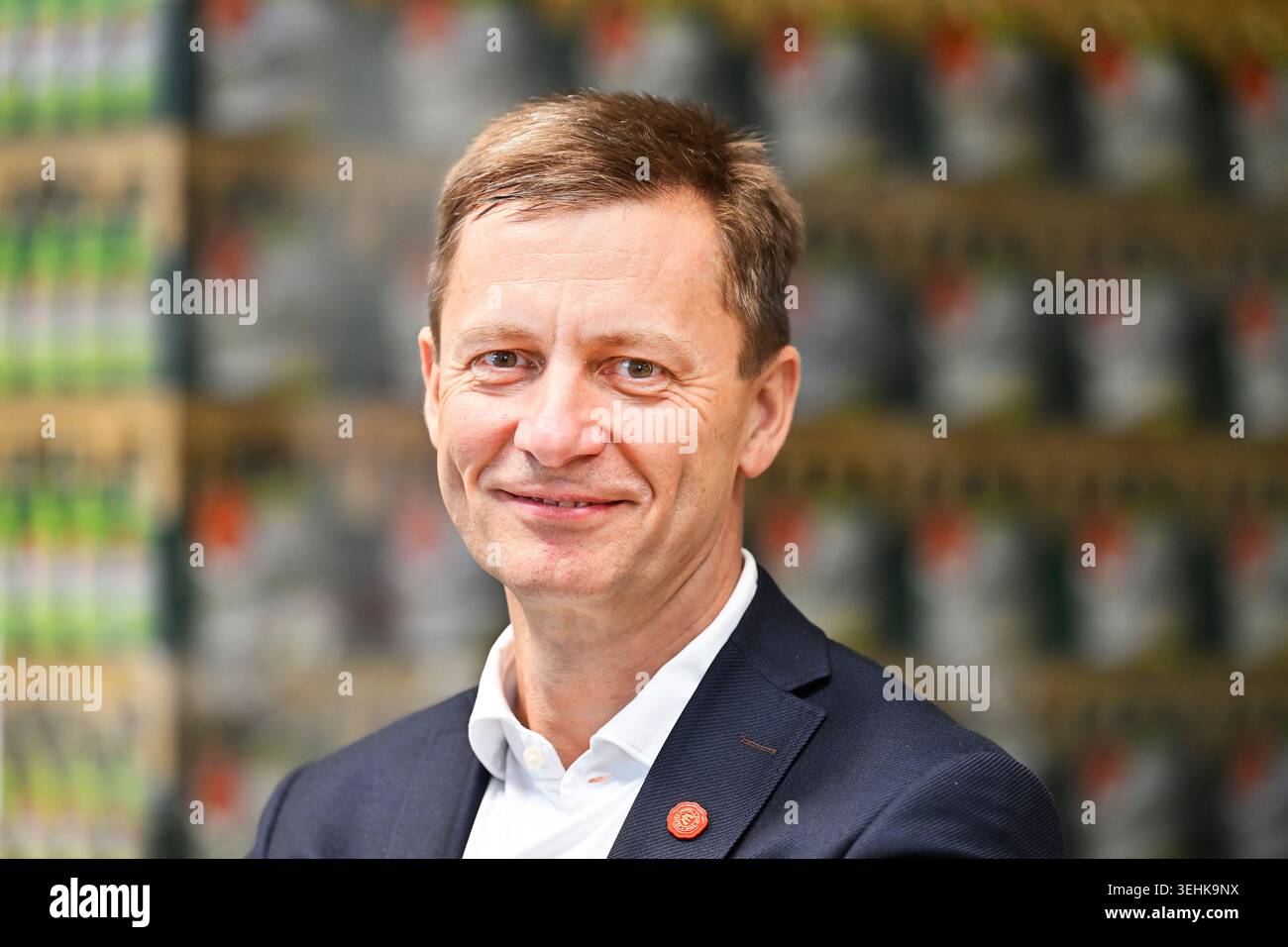 Opening of the fully automated warehouse of Pilsner Urquell beer, in ...