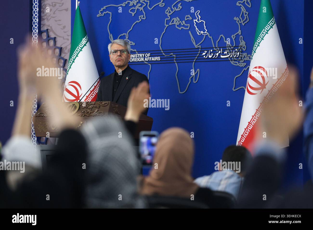 Esmaeil Baghaei, Spokesperson of Foreign Ministry seen during his ...