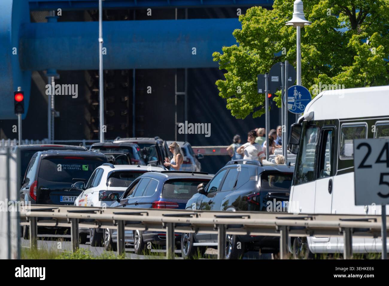 25 May 2026, Mecklenburg-Western Pomerania, Wolgast: The open bascule ...
