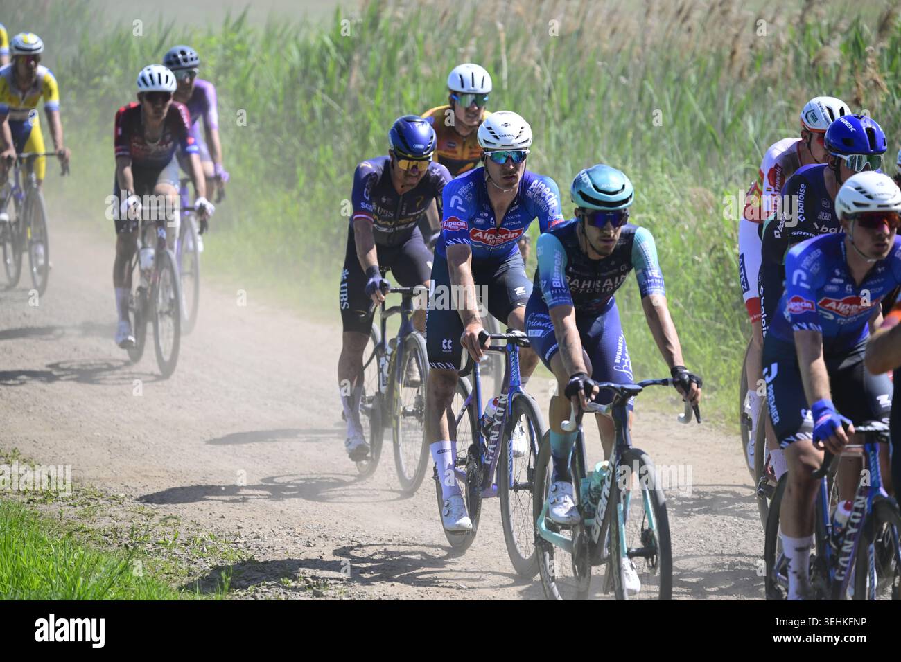 The pack of riders pictured in action during the 'Antwerp Port Epic men ...
